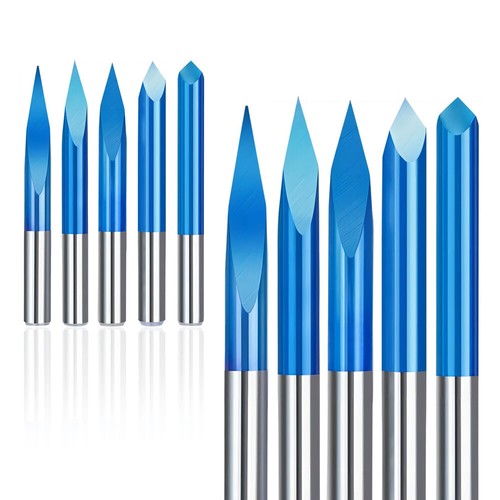 10pcs CNC Engraving Router Bits Pyramid Edge 20-90° V-Bit 1/8'' Shank ...