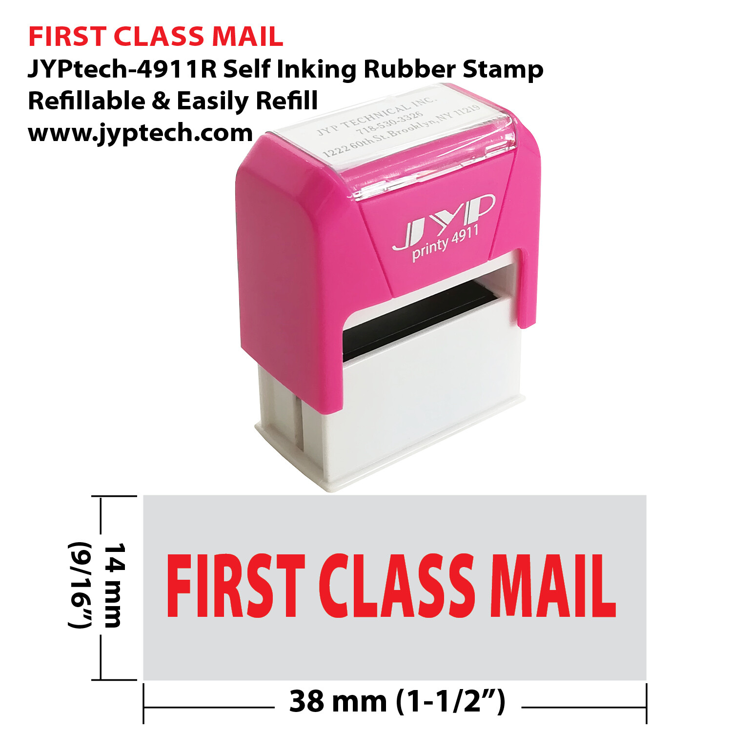 First Class Mail - JYP 4911R Self Inking Rubber Stamp (Red Ink) | eBay