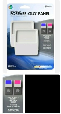 Westek Plug-In Forever Glo LED Flat Panel Includes 2 Color Change Night ...