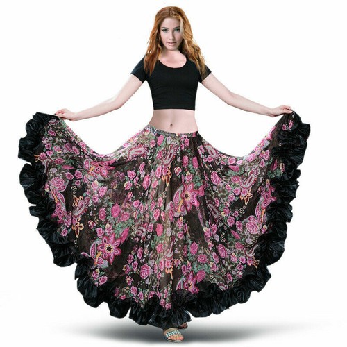 Belly Dance Skirt Bohemia 360° Swing Dancing Skirts Dance Costumes ...