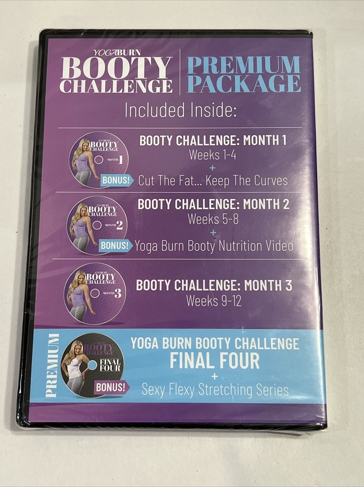 Yoga Burn Booty Challenge Premium Package 4 DVD Set New Sealed | eBay
