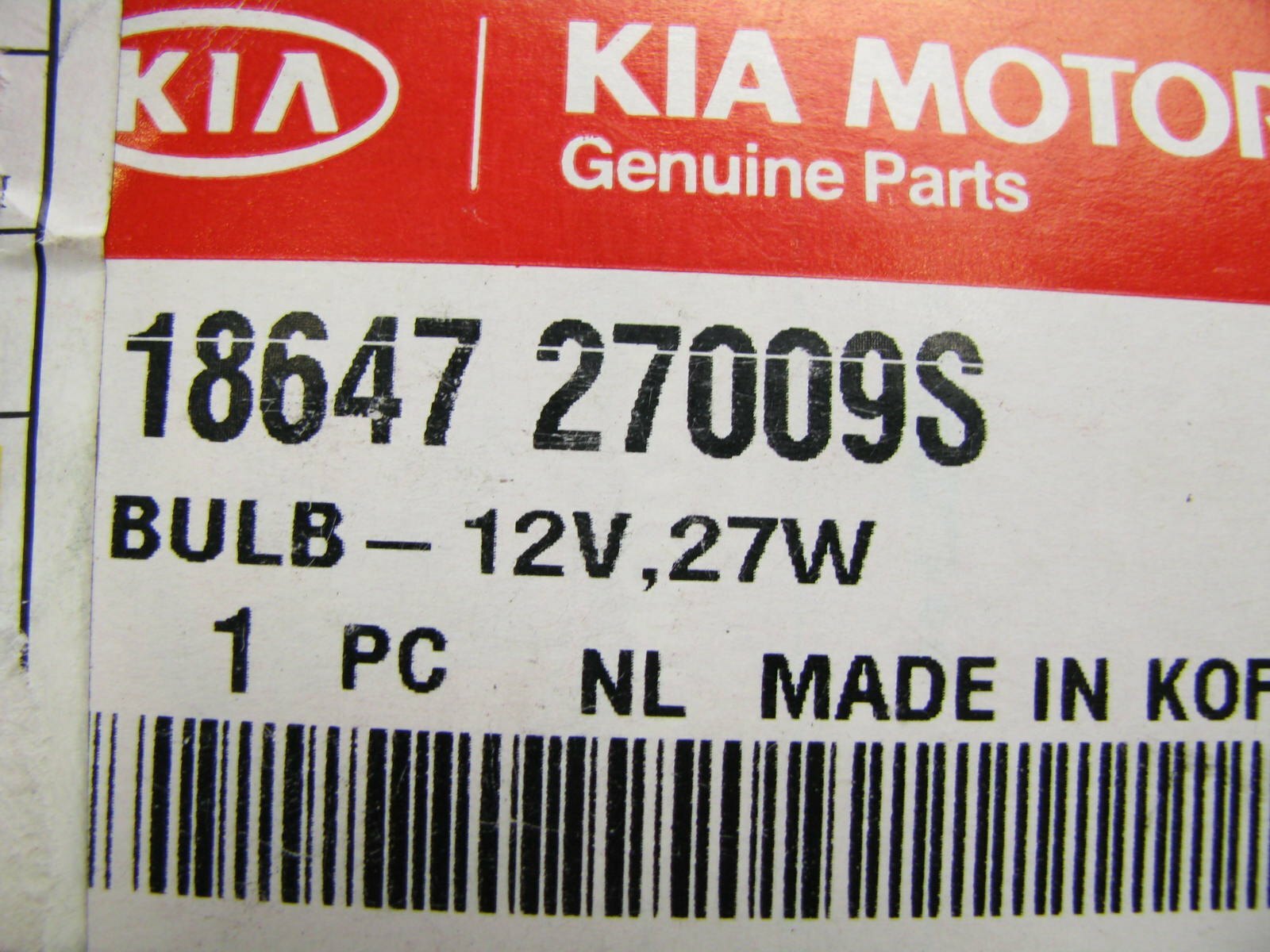 (2) Kia Fog Light Lamp Bulbs 1864727009S | Genuine OEM | Pair | Light Bulb