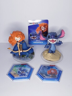 Disney Infinity 2.0 Merida And Stitch Figures Plus 2 Power Discs | eBay