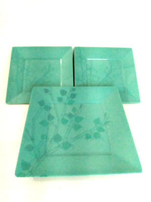 Target Home Melamine Square Plates Set of 3 Leaf Pattern W/Glitter | eBay
