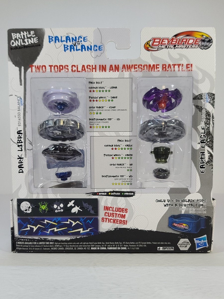 New Hasbro Beyblade Metal Masters 2 Pack Earth Eagle Dark Products