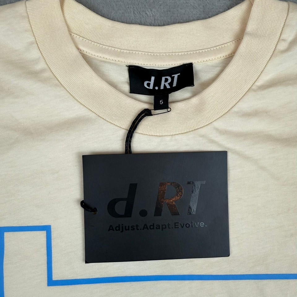 d.RT Capital Tee T-Shirt Mens Medium 5 Cream Short Sleeve Cotton Big ...