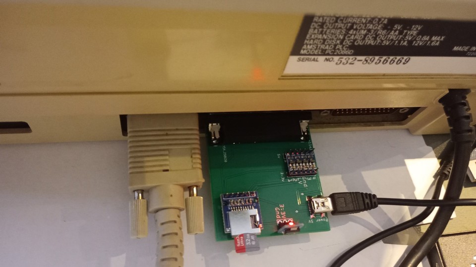 Parallel Port to SD Card Hard Drive for Toshiba T1000 Amstrad PPC 512 ...