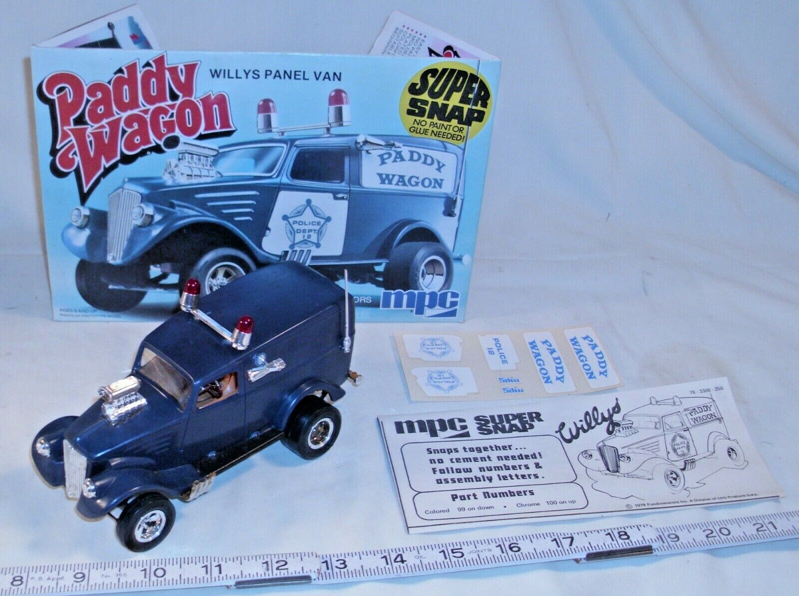 MPC PADDY WAGON WILLYS PANEL VAN FUNNY CAR SNAP MODEL BUILT UP WITH BOX ...