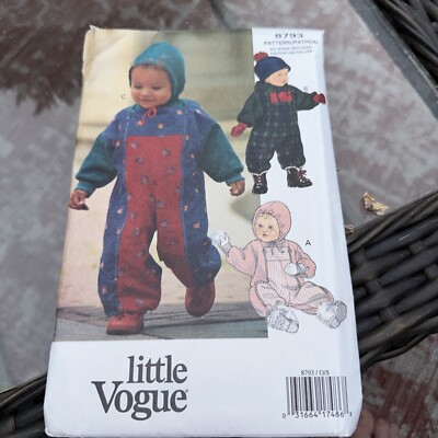 Little Vogue Pattern 8793 Babies/Infant Snowsuit ~ All Size S-XL | eBay