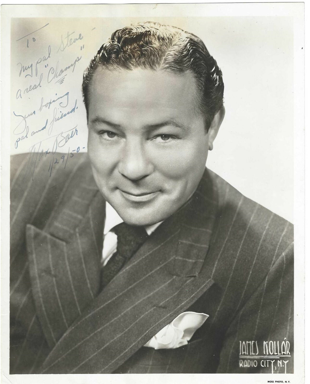 Max Baer Signed Hollywood Publicity Photo 1950 / Boxing Autographed | eBay