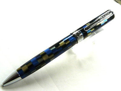 Conklin Stylograph Mosaic Blue & Gold w/ Chrome Trim Ballpoint Pen ...