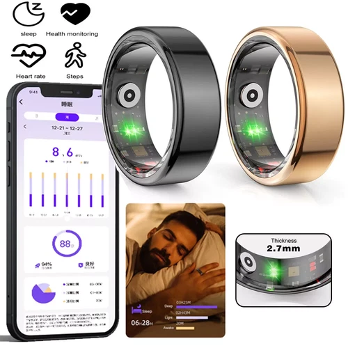R02 Smart Ring Waterproof Sport Health Monitoring Heart Rate Sleep ...