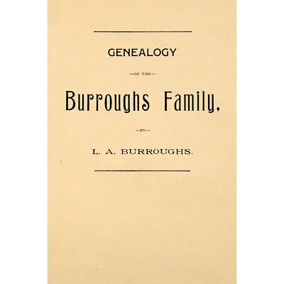 Genealogy of the Burroughs family | eBay