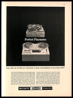 1964 Sony Superscope Stereo Turntable Vintage PRINT AD Reel-to-Reel ...
