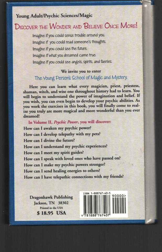 Psychic Power Young Person's School of Magic Hardcover Ted Andrews ...