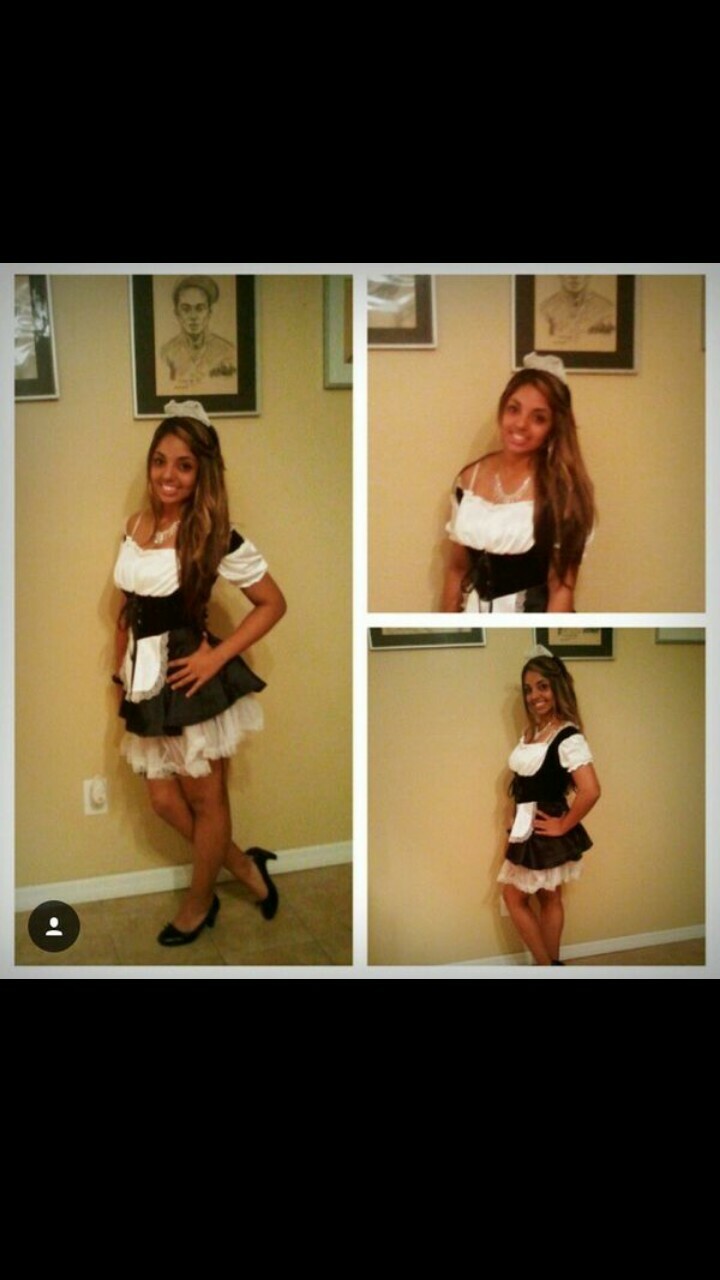 FRENCH MAID COSTUME Dress with Apron Headpiece Woman | eBay