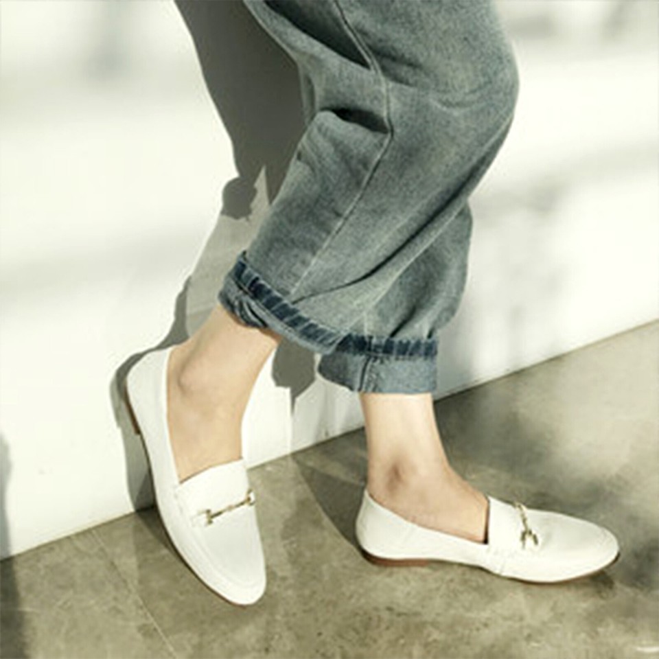 Womens Leather Penny Loafers Fashion Slip on Driving Flats Casual ...