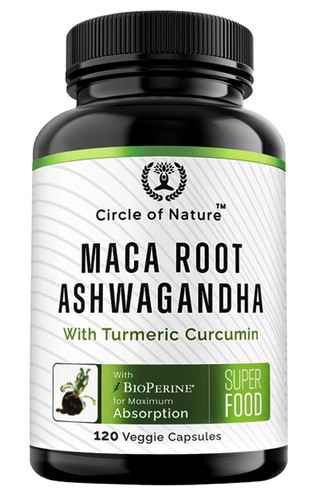 Maca Root Ashwagandha Root Extract Capsules for Men & Women with ...