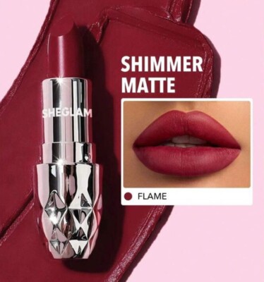 Sheglam Starlight Velvet Matte Lipstick FLAME - Matte Maroon With Gold ...