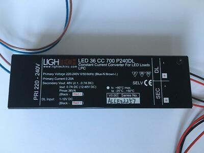 LighTech 1-10V Dimmable Constant Current Lighting Driver LED 36 CC 700 ...