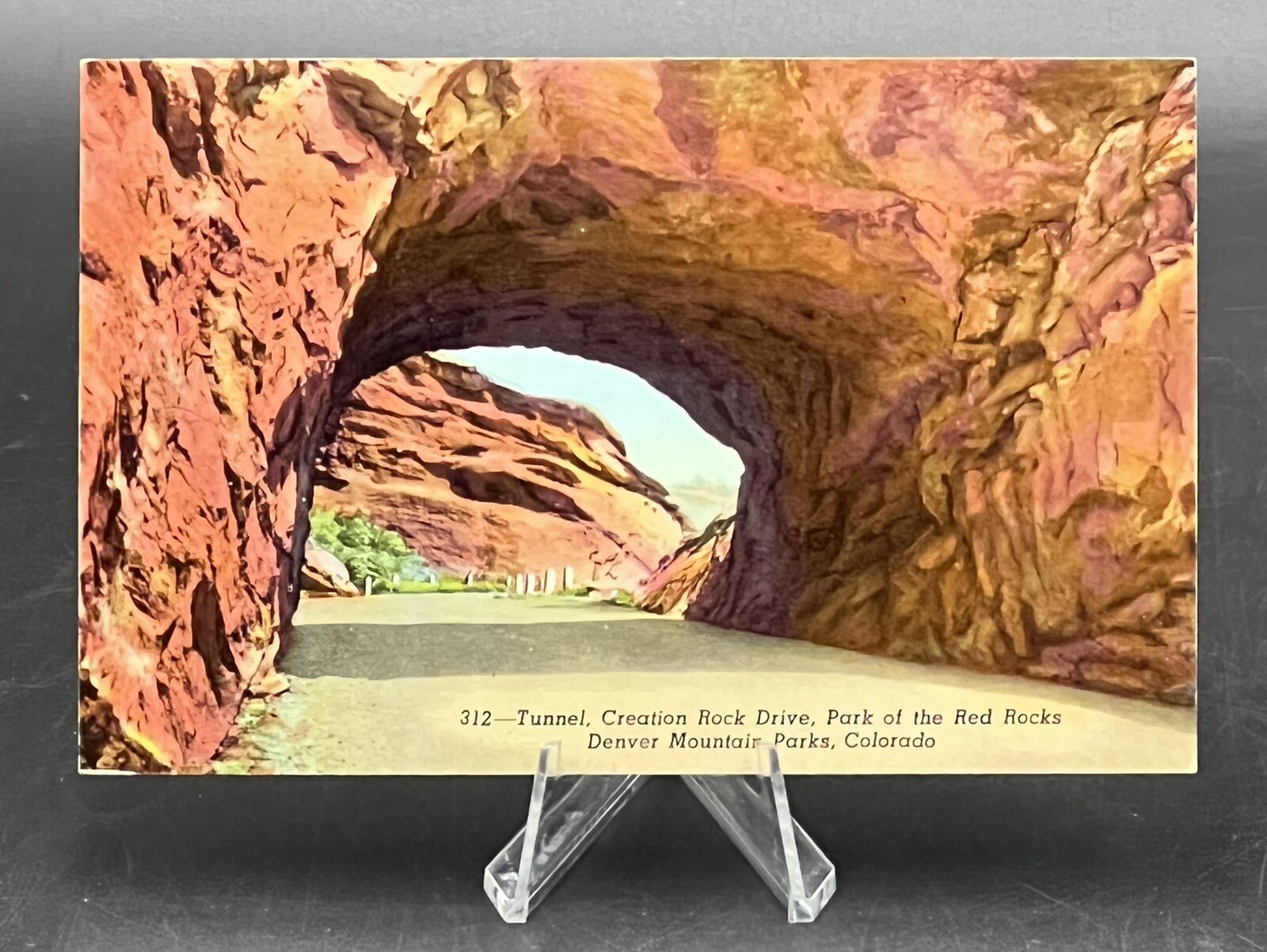 Sanborn Postcard Park of Red Rocks Creation Rock Mountain Tunnel Denver ...