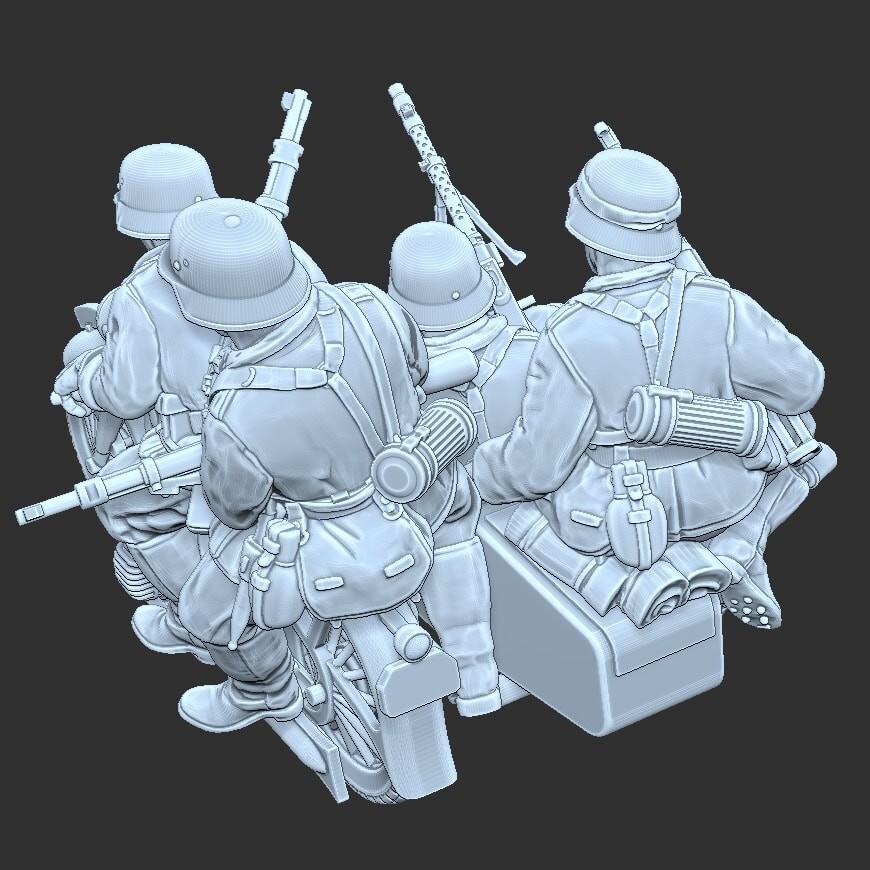 Just Some Miniatures WW2 German Kradschutzen Bolt Action Early War ...