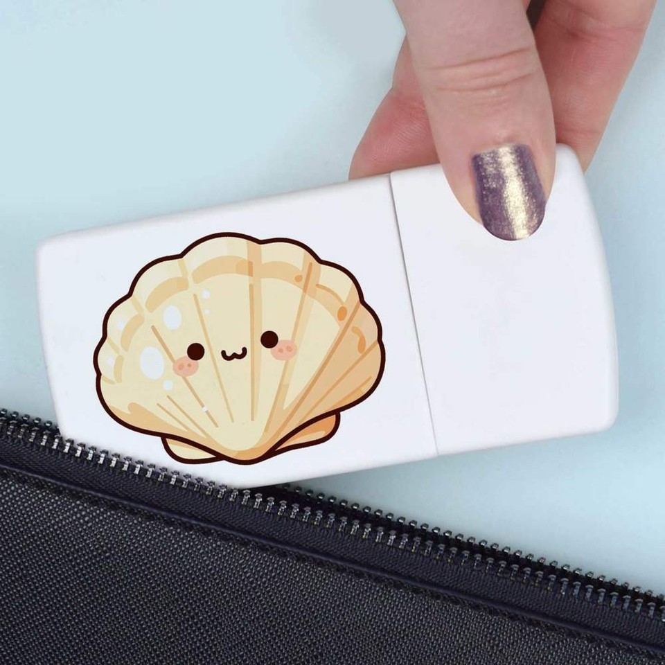 'Kawaii Scallop Shell' Pill Box with Tablet Splitter (PI00041227) | eBay UK