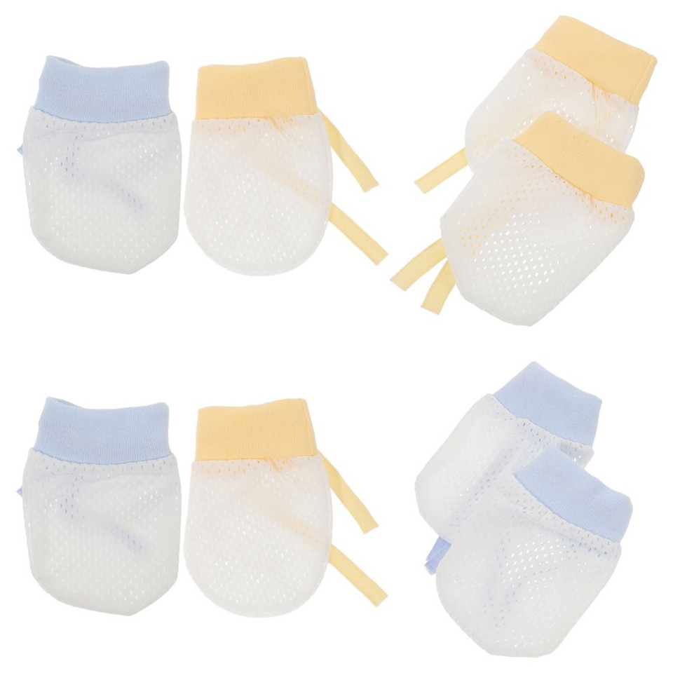 4 Pairs Mesh Infant Mitt Girl Gloves Baby Hand Mittens Drawstring ...