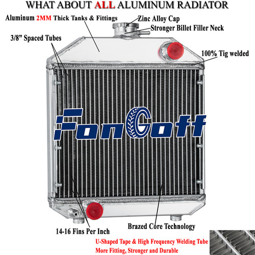 2-Row Aluminum Tractor Radiator For Yanmar YM240 YM1700 YM2000 #124460 ...