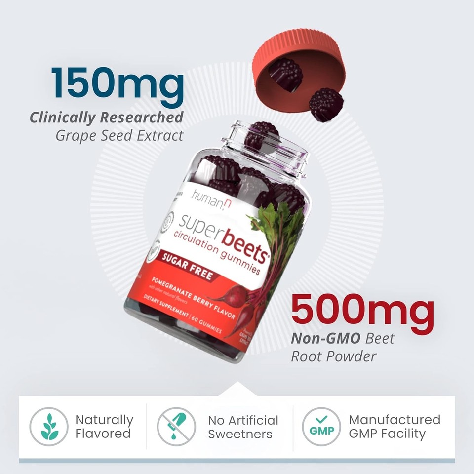 humanN SuperBeets Heart Gummies - Beet Gummies with Heart-Healthy ...