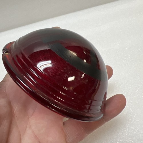 VINTAGE ART DECO DOME BUBBLE ROUND LIGHTED EXIT SIGN GLASS LENS(ONLY ...