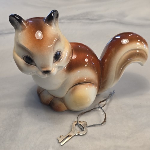 Vintage Goebel Squirrel Chipmunk Coin Bank with Lock & Key | eBay