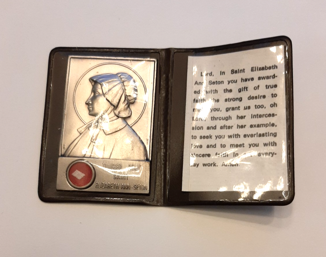 Saint Elizabeth Ann Seton Pocket Shrine Touched Relic with Prayer Card ...