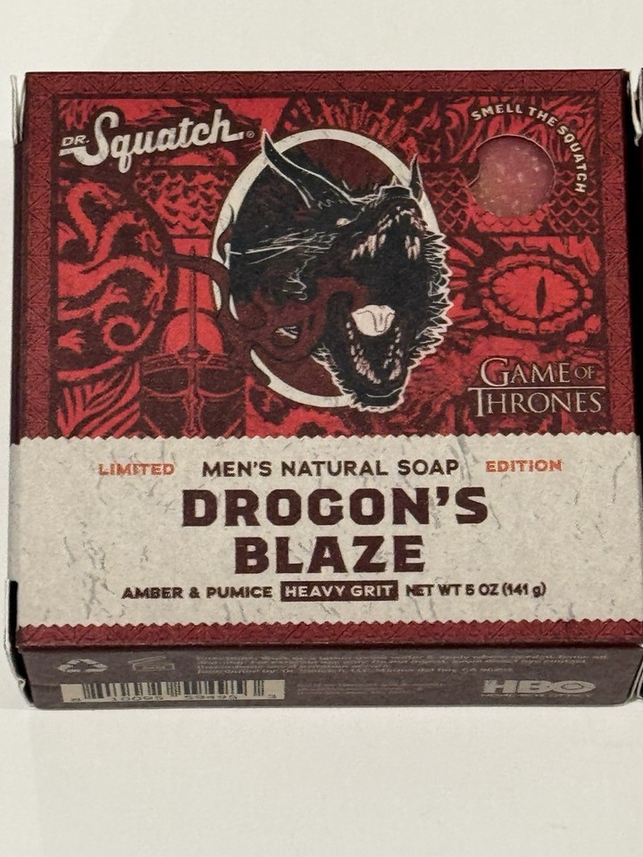 Dr. Squatch Game of Thrones Drogon's Blaze Soap Lot of 2 Limited ...
