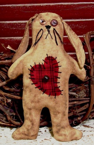 PATTERN ~ PRIMITIVE BUNNY RABBIT ORNIE/TUCK! PERFECTLY PRIM!! QUICK ...