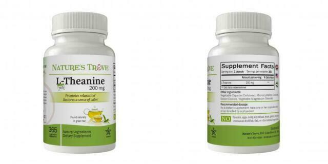 Nature's Trove L-theanine 200mg Super Value Size - 365 Vegetarian ...