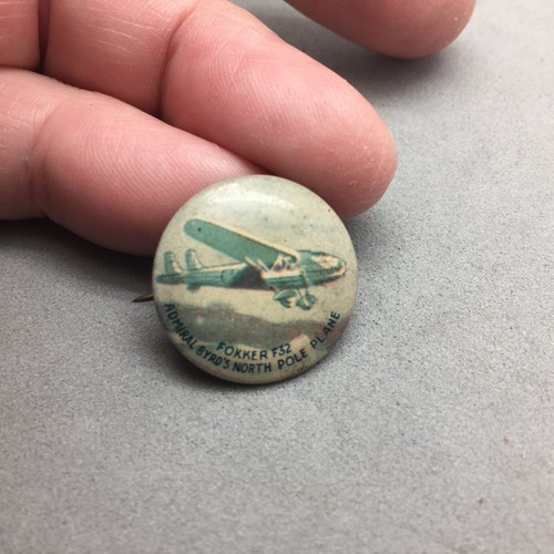 Admiral Byrd's Airplane Fokker F32 North Pole Pinback Vintage Yank Jr ...