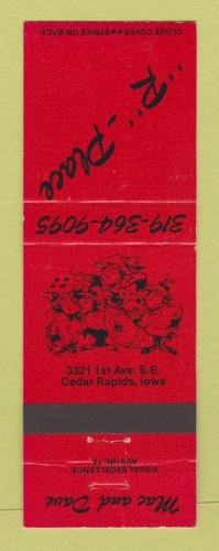 Matchbook Cover - R Place Cedar Rapids IA RED | eBay