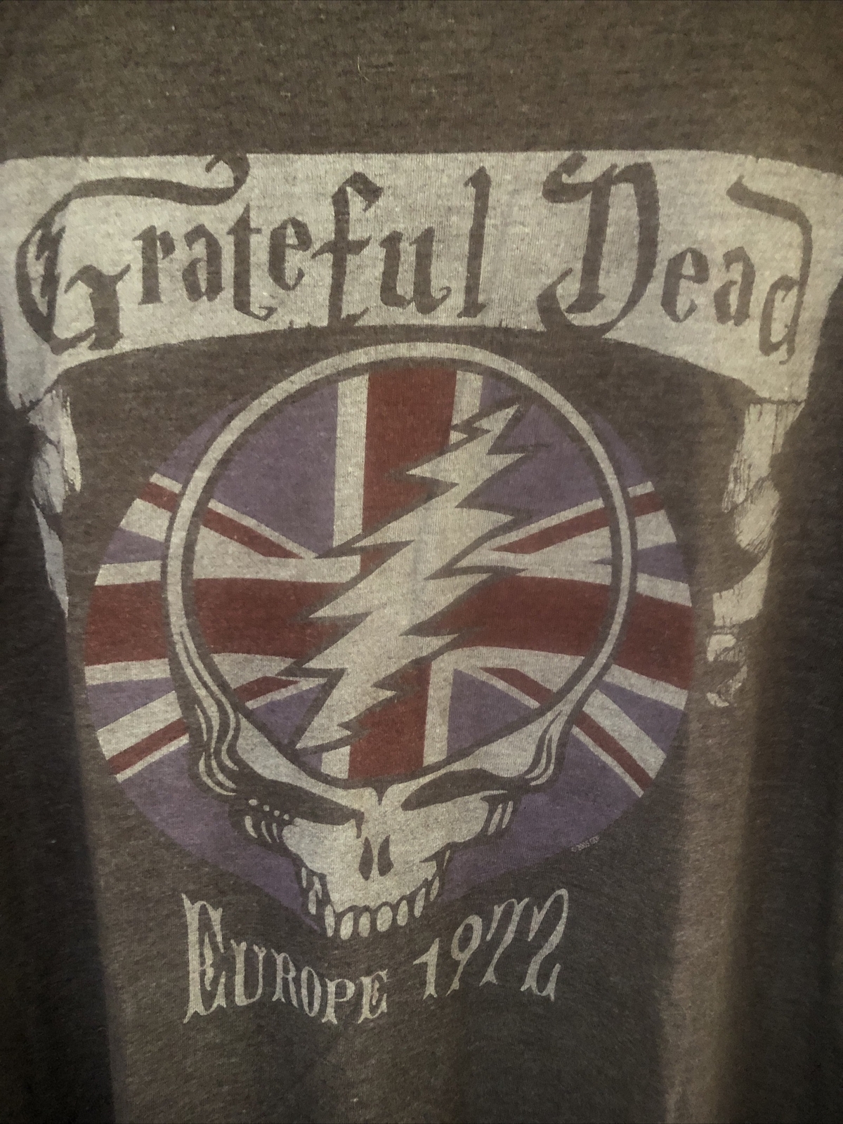 Grateful Dead Skull Europe 1972 Classic Rock XL Gray … - Gem