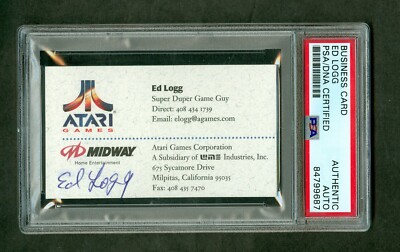 Ed Logg Atari Games/Midway Business Card PSA/DNA Encased Autograph | eBay