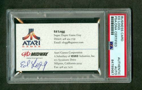 Ed Logg Atari Games/Midway Business Card PSA/DNA Encased Autograph | eBay