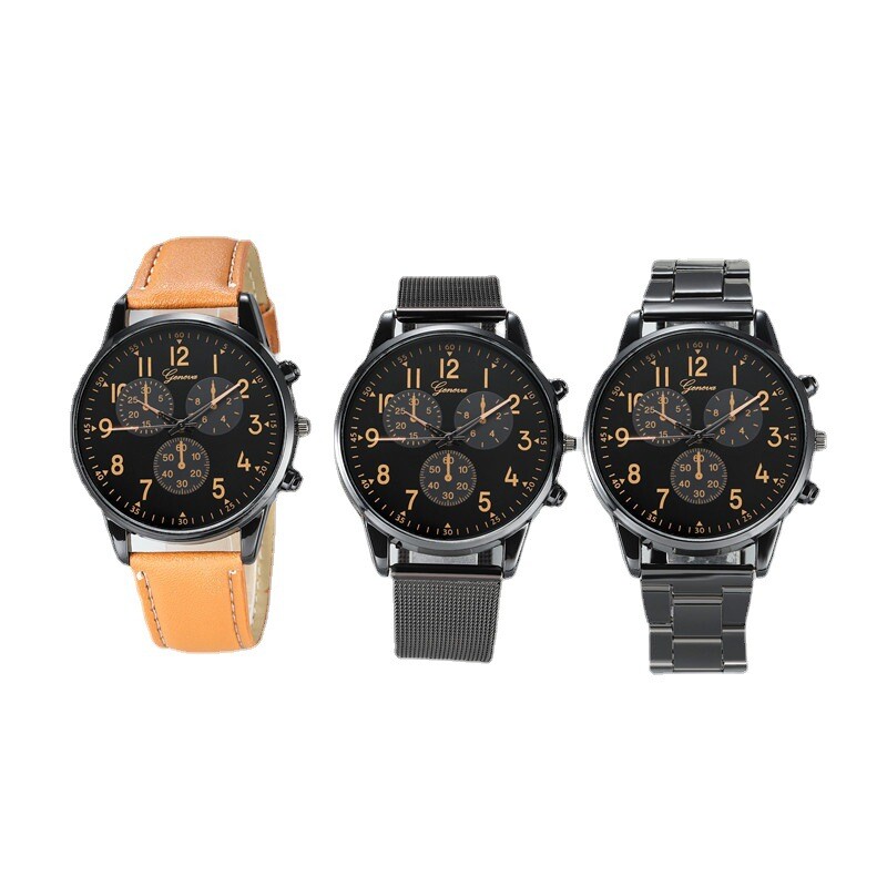 Men's Steel Strap Watch Business Fashion Three-eye Belt | eBay