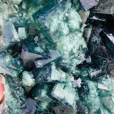 11.62lb Natural Transparent Green Cube Fluorite Quartz Crystal Mineral ...