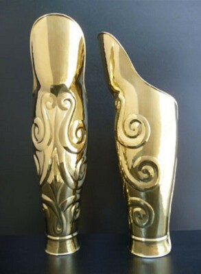 Medieval Roman Leg Guard Larp Battle Ready Wearable Leg Greaves Brass ...