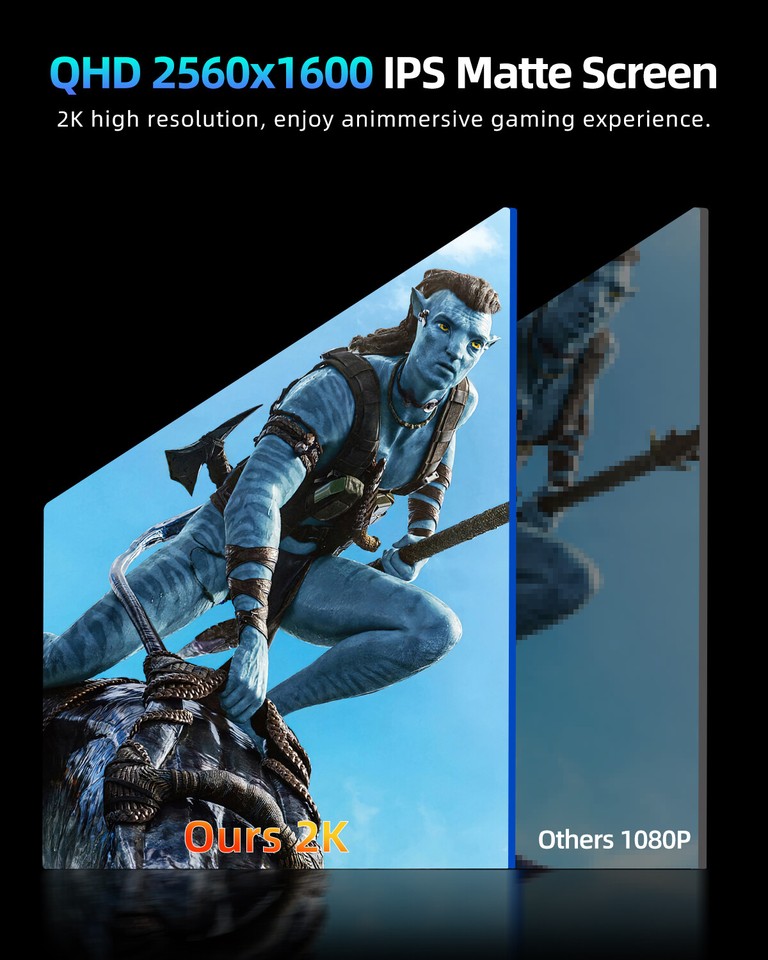 UPERFECT 18.0" 144Hz 2560*1600 IPS LCD Monitor 2K HDR 2*USB C HDMI ...