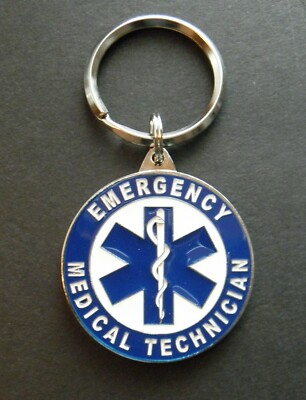 EMT EMERGENCY MEDICAL TECHNICIAN FIRST RESPONDER KEYRING KEY CHAIN 1.5 ...