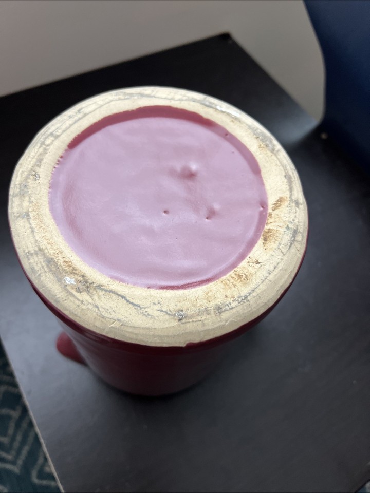 Antique Uhl Pottery 8" Tall Milk Pitcher Heavy Rose Pink Mauve Vase ...