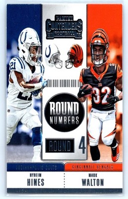 2018 Panini Contenders - Round Numbers Nyheim Hines, Mark Walton #RNA ...