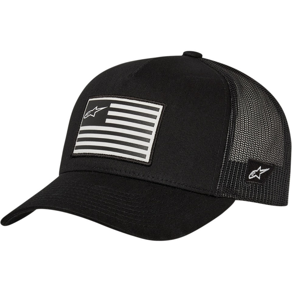 Alpinestars Flag Snapback Hats OSFM Black/Black 1211-81013-1010-OS | eBay
