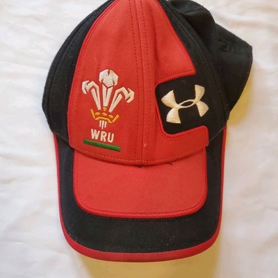 WRU WELSH RUGBY UNION LOGO Hat Cap, RED, Wales Under Armour Med Large ...